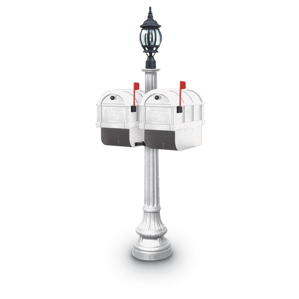 Illuminated Camrose 1092 Double Residential Mailboxes & Post