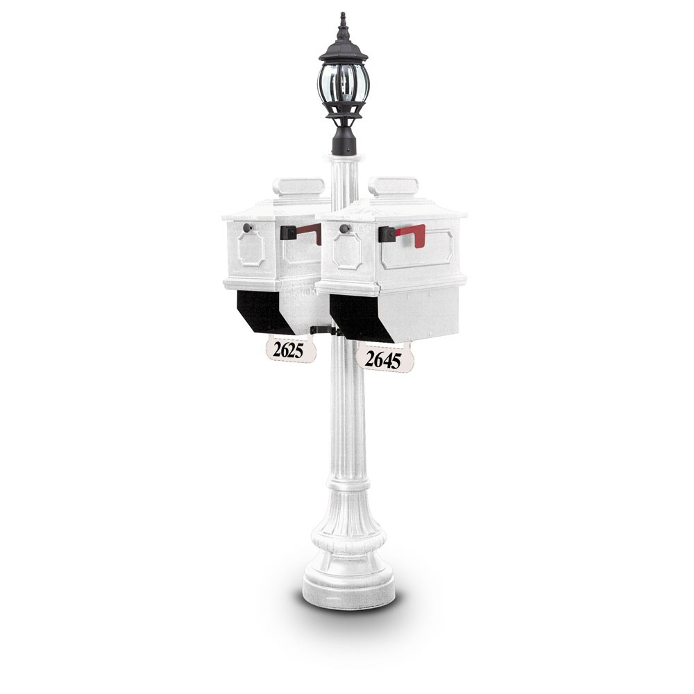 Illuminated Port Angeles 1812 Double Residential Mailboxes & Post