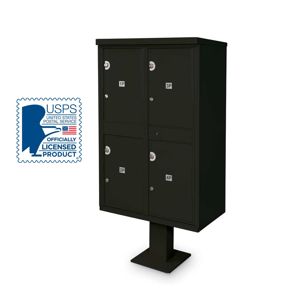 4 Parcel Locker F-spec Cluster Box Unit with Pedestal