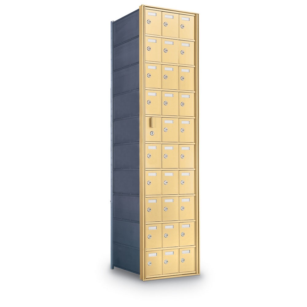 29 Door Private Use Front Loading Horizontal Mailbox - Gold